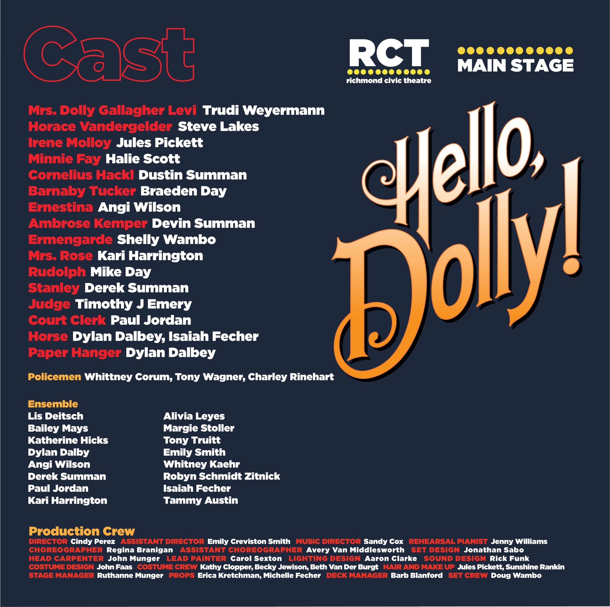 Hello Dolly! Returns to the Richmond Civic Theatre Stage - Go Wayne ...